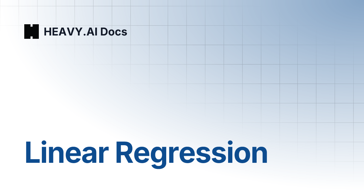 Linear Regression | HEAVY.AI Docs